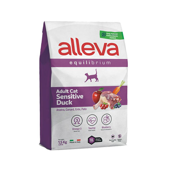 Hrana za mačke pačetina 1,5kg Sensitive Adult Equilibrium Alleva ALP61024