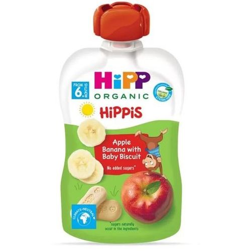 Hipp pouch jabuka, banana i dečji keks 100g 6M+