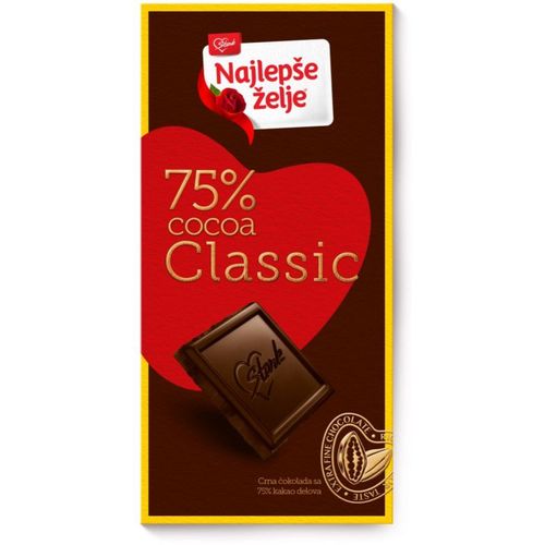 Najlepše želje crna čokolada selection 75% 75g