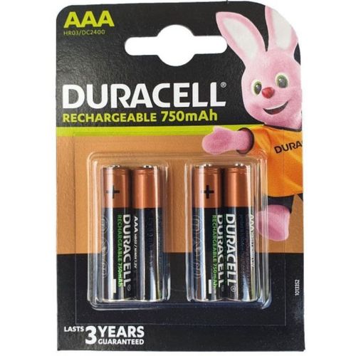 Duracell 750mAh AAA R3 MN2400, PAK4 CK,punjive NiMH baterije (rechargeable Duralock StayCharged 3g)