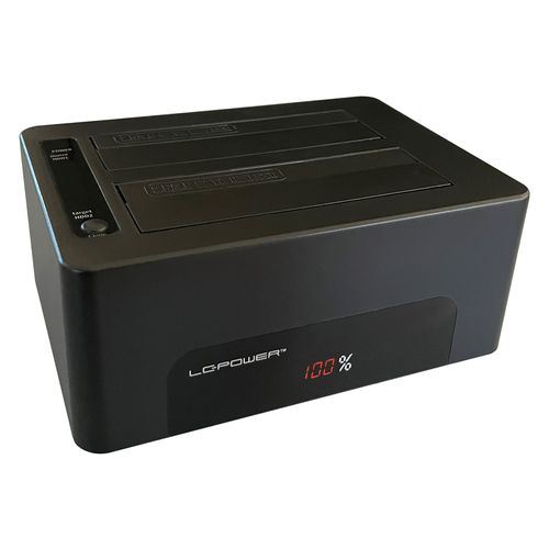 HDD DOCKING LC-DOCK-U3-V USB3.2 2xSSD/HDD Black, Display