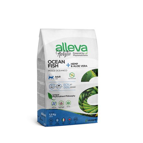 Alleva Holistic Cat Adult Ocean Fish + Hemp &amp; Aloe Vera 1.5 kg