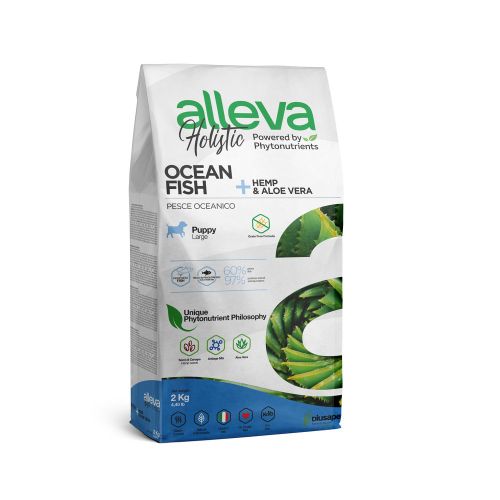 Alleva Holistic Dog Puppy Ocean Fish + Hemp &amp; Aloe Vera Maxi 2 kg