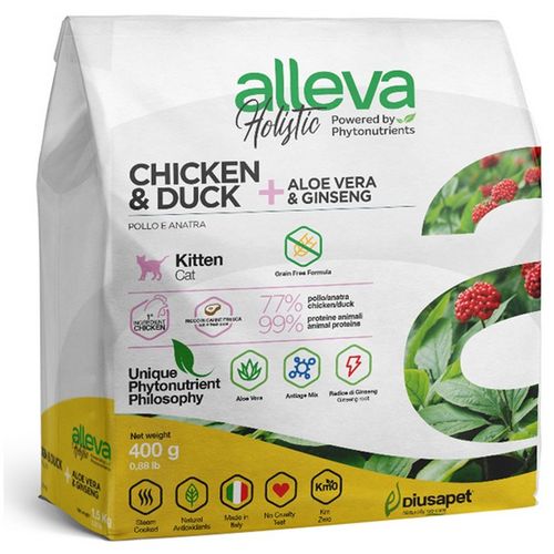 Alleva Holistic Kitten Chicken &amp; Duck + Aloe Vera &amp; Ginseng 400 g