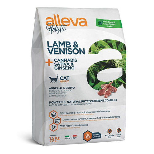 Alleva Holistic Cat Adult Lamb &amp; Venison + Hemp &amp; Ginseng 10 kg