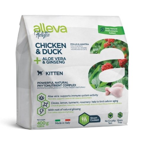 Alleva Holistic Kitten Chicken &amp; Duck + Aloe Vera &amp; Ginseng 10 kg