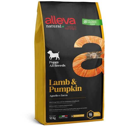 Alleva Natural Dog Puppy Lamb &amp; Pumpkin All Breeds 12 kg