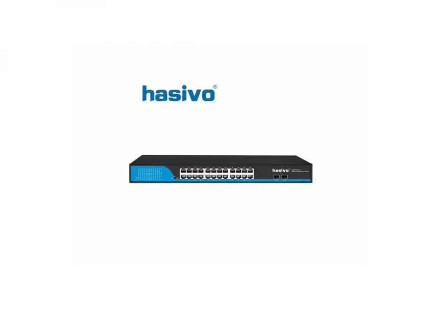 Svič 10/100/1000 24 port Hasivo S5800P-24G-2S-400W PoE++ + 2 SFP 802.3af/at/bt port VLAN isolation