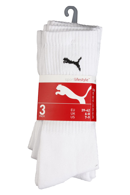 UNISEX ČARAPE PUMA SPORT 3-PACK WHITE