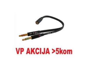 CCA-418A ** Gembird 3.5mm Headphone Mic Audio Y Splitter Cable Female to 2x3.5mm Male adapter (95)