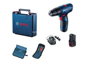 BOSCH Aku vibraciona bušilica-odvrtač GSB 120-LI/ 2x2/0Ah + 23-delni set pribora u koferu