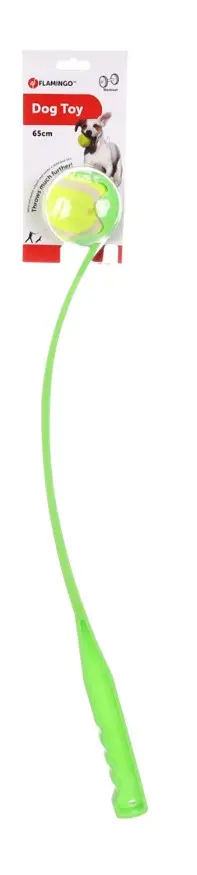 FLAMINGO Igračka za pse Teniska loptica sa katapultom 64cm zelena