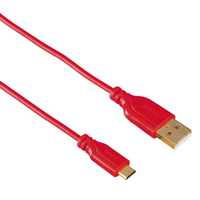 Flexi-Slim Micro USB kabl, pozlata, crveni, 0.75m