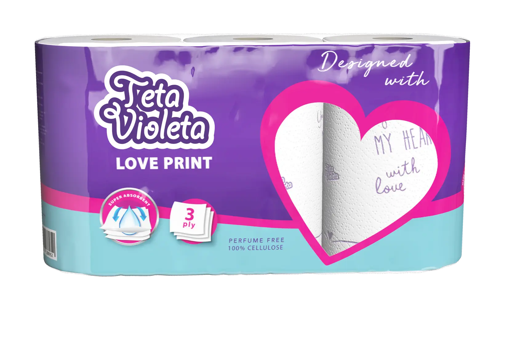 VIOLETA Papirni ubrus Love troslojni 3/1