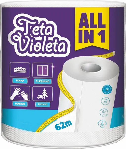 VIOLETA Papirni ubrus, All in 1, Dvoslojni, 1/1