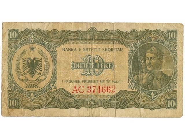 Albanija 10 leke 1947