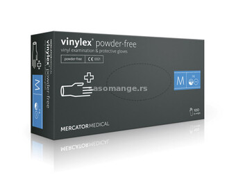 Mercator medical examination gloves vinyl vinylex powder free veličina s ( rd200180s )