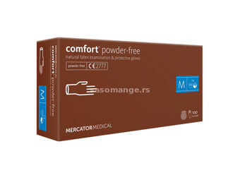 Mercator medical rukavice jednokratne latex bez puder comfort powder free veličina m ( rd1000500m )