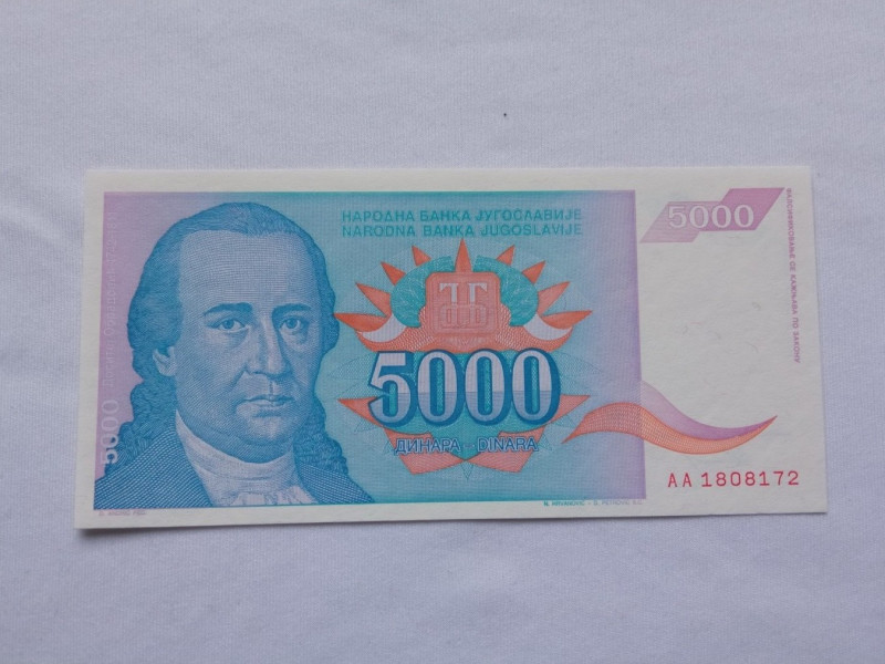 Jugoslavija 5.000 dinara,1994 god.UNC,AA