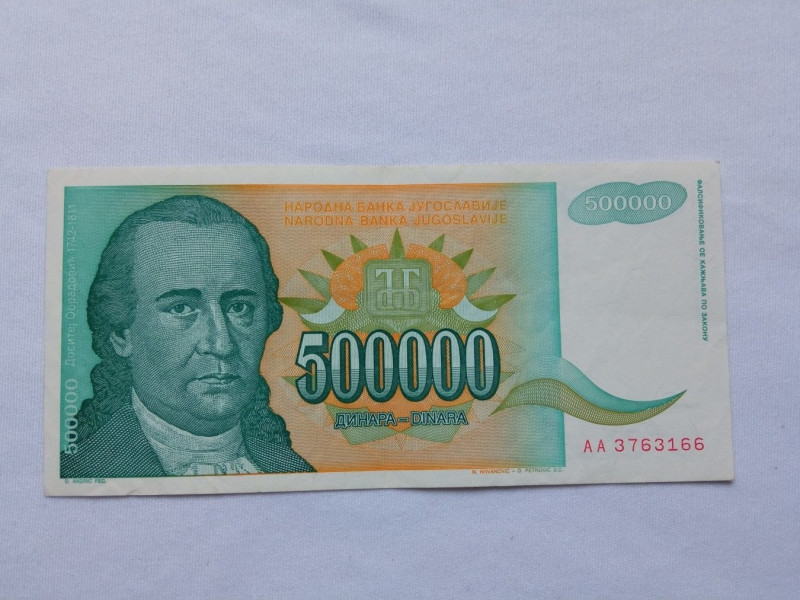 Jugoslavija 500.000 dinara,1993 god.UNC,AA