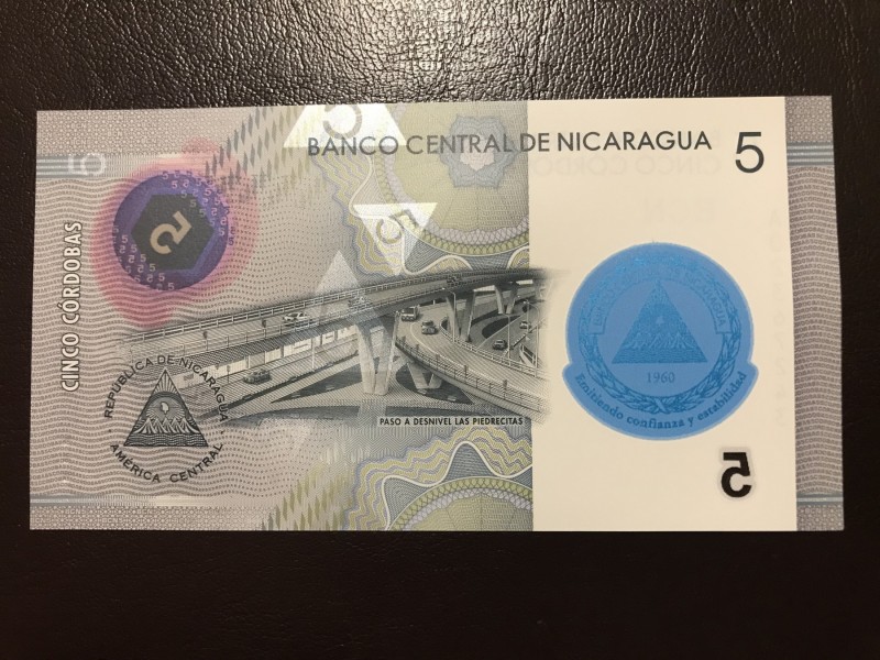 NIKARAGVA 5 CORDOBAS.UNC.POLYMER.