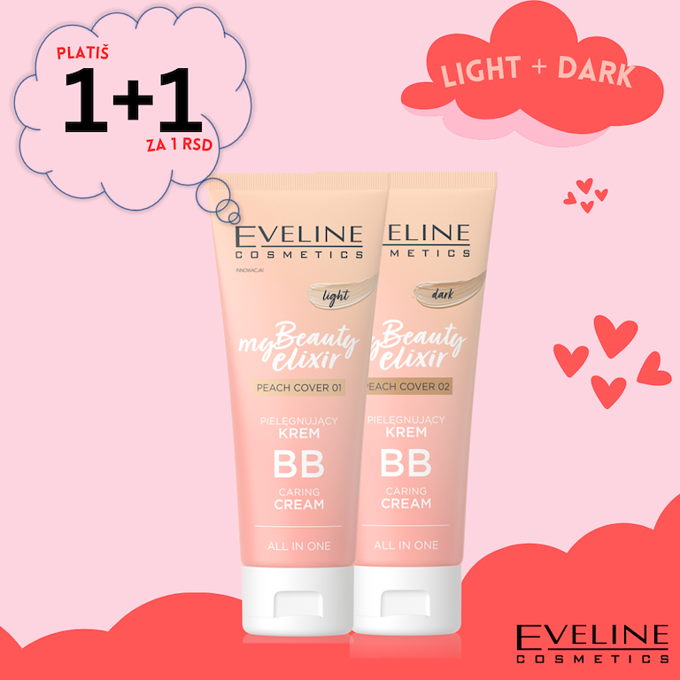 EVELINE - MY BEAUTY ELIXIR 30ml - BB PEACH COVER 1+1 GRATIS