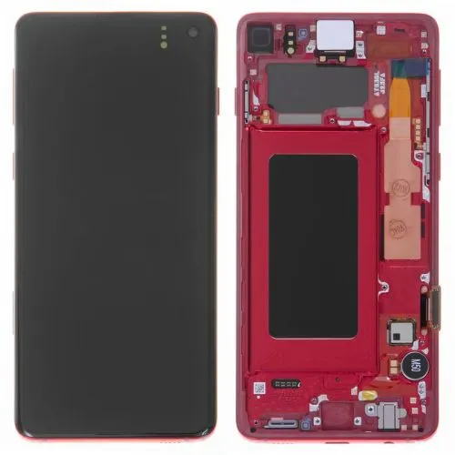 LCD ekran / displej za Samsung G973/Galaxy S10 + touchscreen + frame Prism Red Service Pack Original/GH82-18850H