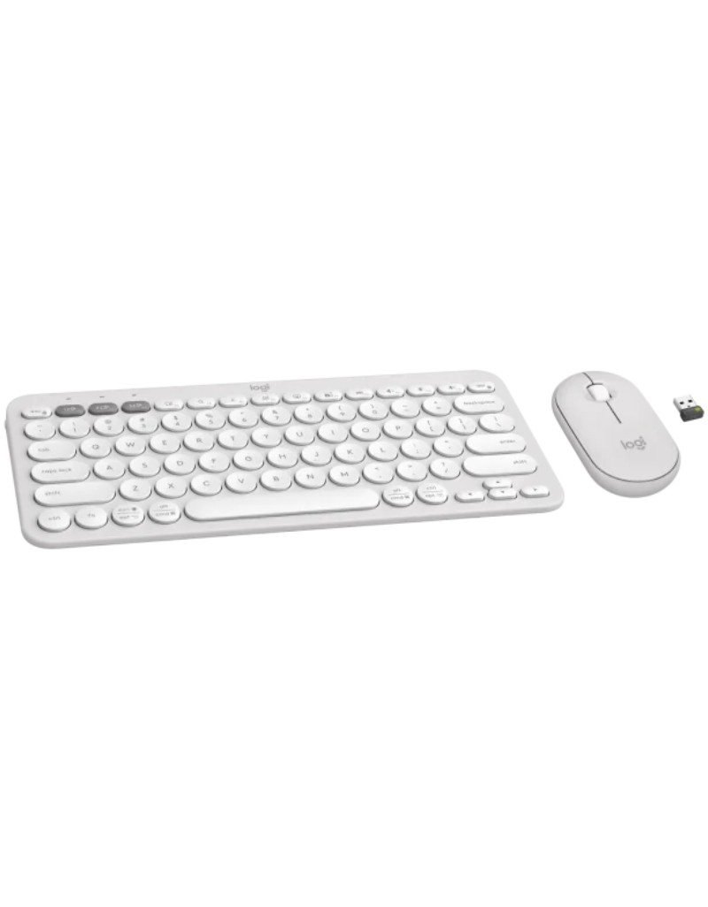 LOGITECH Pebble2 Wireless Combo US tastatura + miš bela