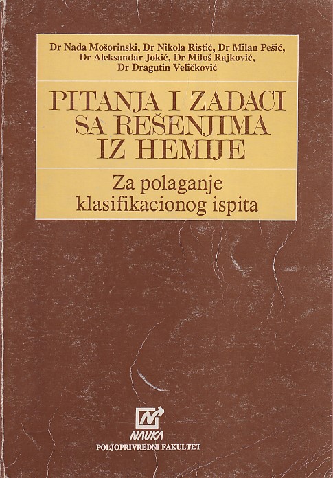 PITANJA I ZADACI SA REŠENJIMA IZ HEMIJE za polaganje klasifikacionog ispita