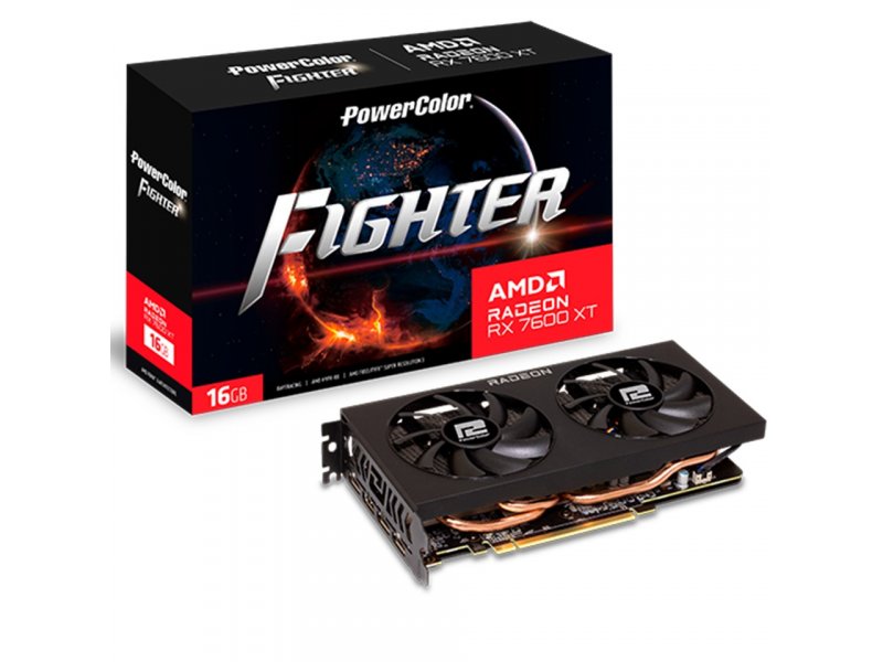 POWER COLOR Fighter RX7600XT 16G-F AMD 16GB GDDR6 128bit