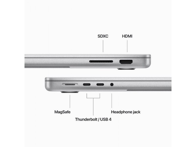 APPLE MacBook Pro 14 (Silver) M3, 8GB, 512GB SSD, YU Raspored (Mr7j3cr/A)