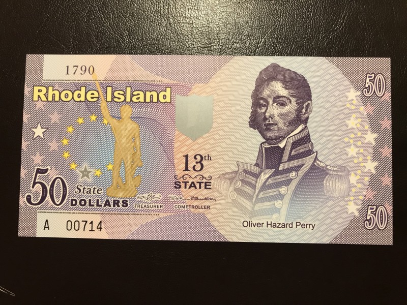 RHODE ISLAND 50 DOLLARS. UNC.