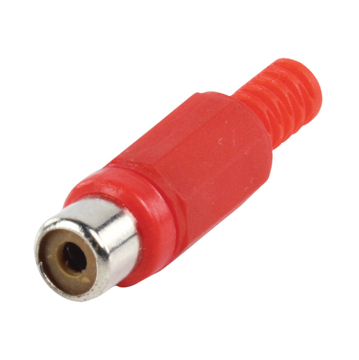 RCA konektor ženski plastični za kabl crveni