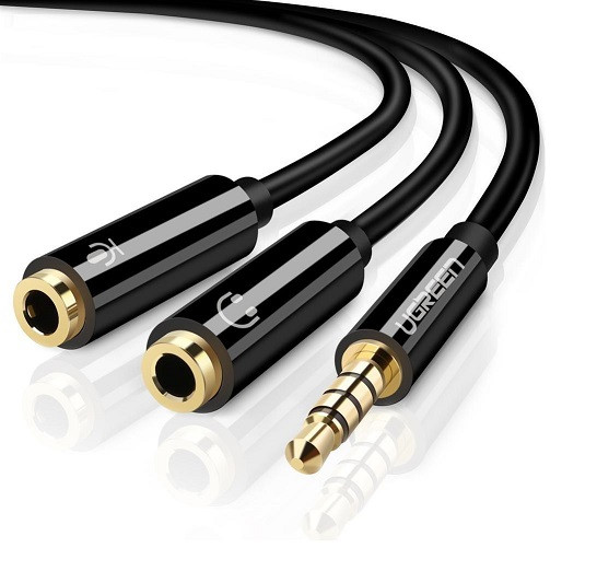 Adapter 2x3.5mm stereo ženski-3.5mm 4-polni muški