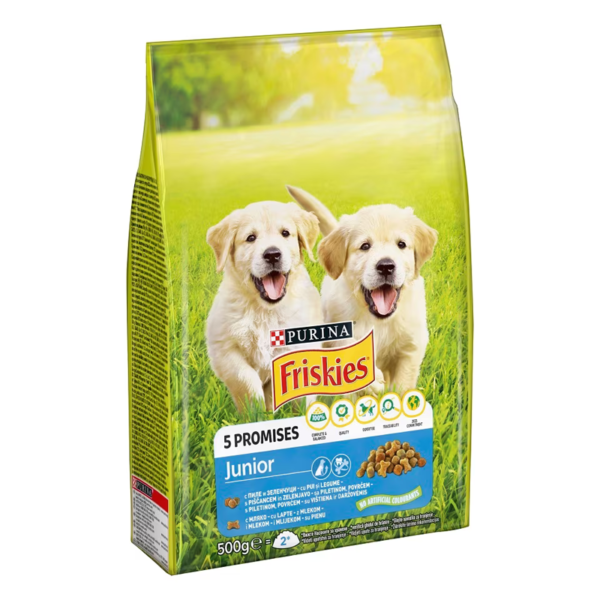 Friskies JUNIOR granule za pse sa piletinom i povrcem, 500gr