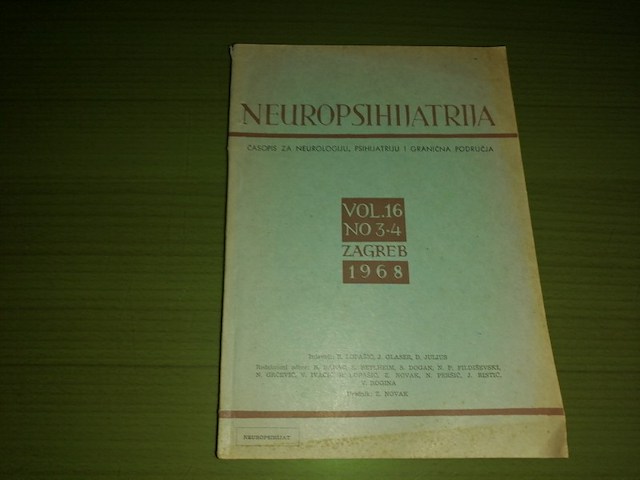 NEUROPSIHIJATRIJA - 1968,BR.3,4