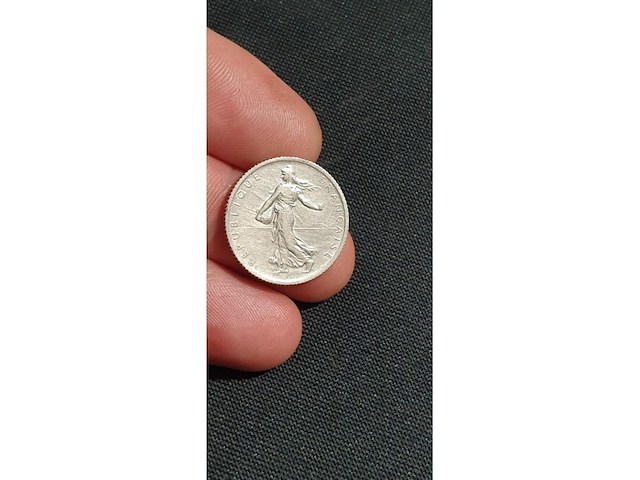 ²²¹¹ 1 Franc 1909 France Srebro