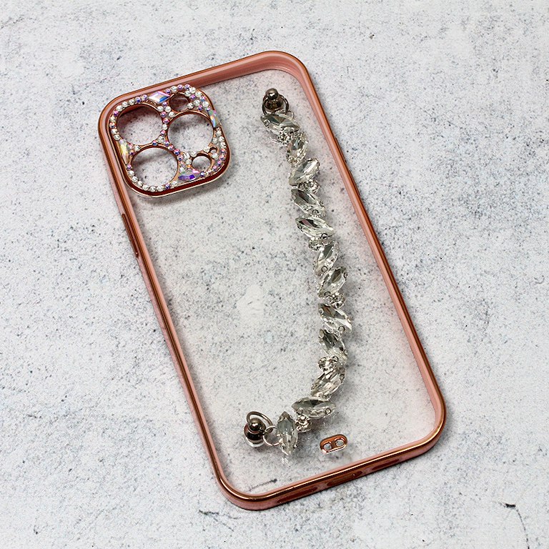 Maskica Jewellery Cirkon za iPhone 13 Pro Max 6.7 roze