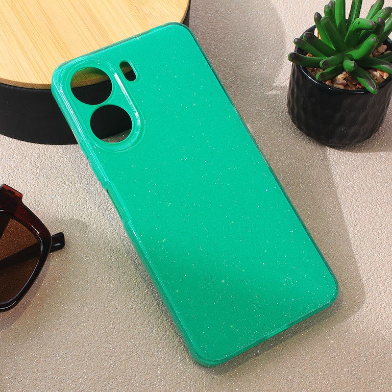 Maskica Sparkle Dust za Xiaomi Redmi 13C zelena