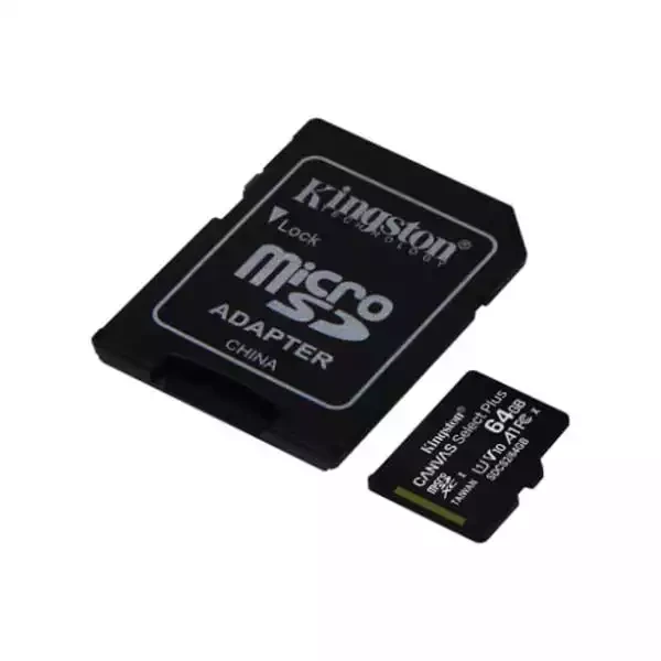 Micro SD Card 64GB Kingston + SD adapter SDCS264GB class 10