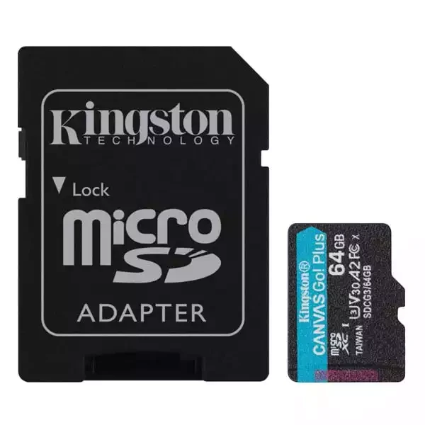 Micro SDXC Kingston 64GB class 10 U3 170MBs - 70MBs + adapter