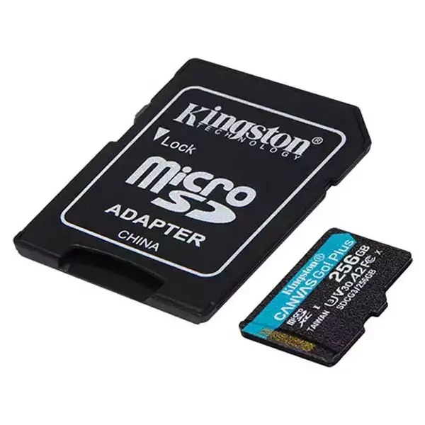 Micro SD Card 256GB Kingston+SD adapter SDCG3256GB - 17090 MBs