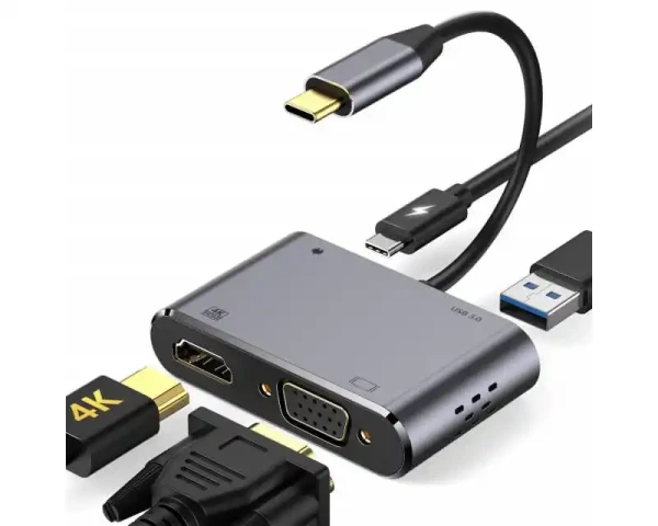 Adapter-konverter USB Tip C 3.1 na HDMIVGA3.0 USBTip C