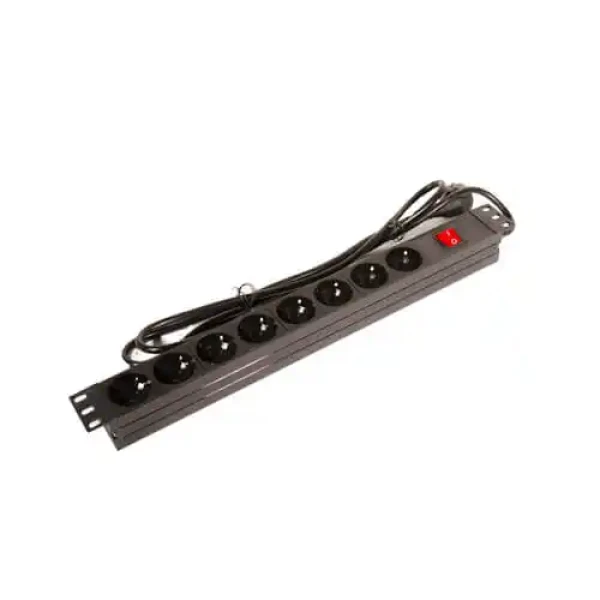 220V razvodni PDU panel 191U sa 8 utičnih mesta,prekidač,prenaponska zaštita,kabl 1.8m Mirsan
