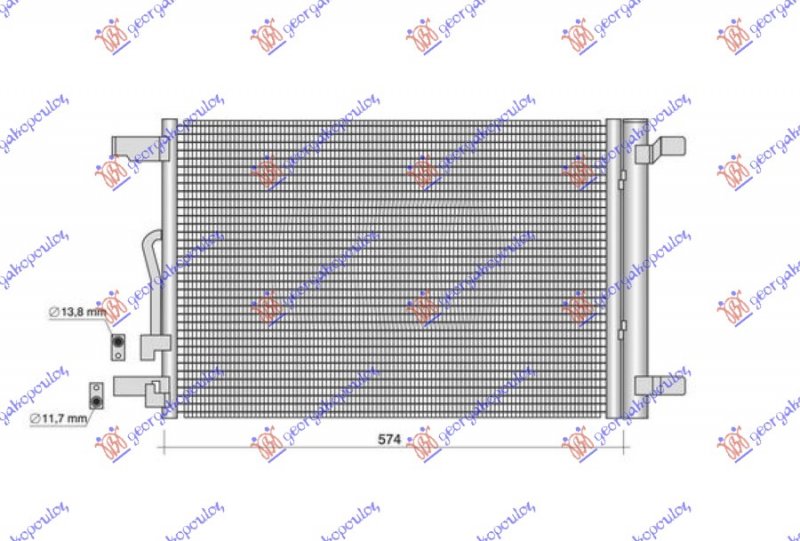 HLADNJAK KLIME 1.4/1.5/2.0 TSI BENZIN - 2.0 TDI DIZEL (576x388)