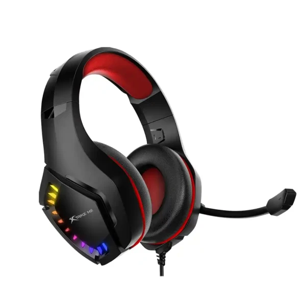 Slušalice sa mikrofonom XTRIKE GH711 crvenocrne sa RGB osvetljenjem