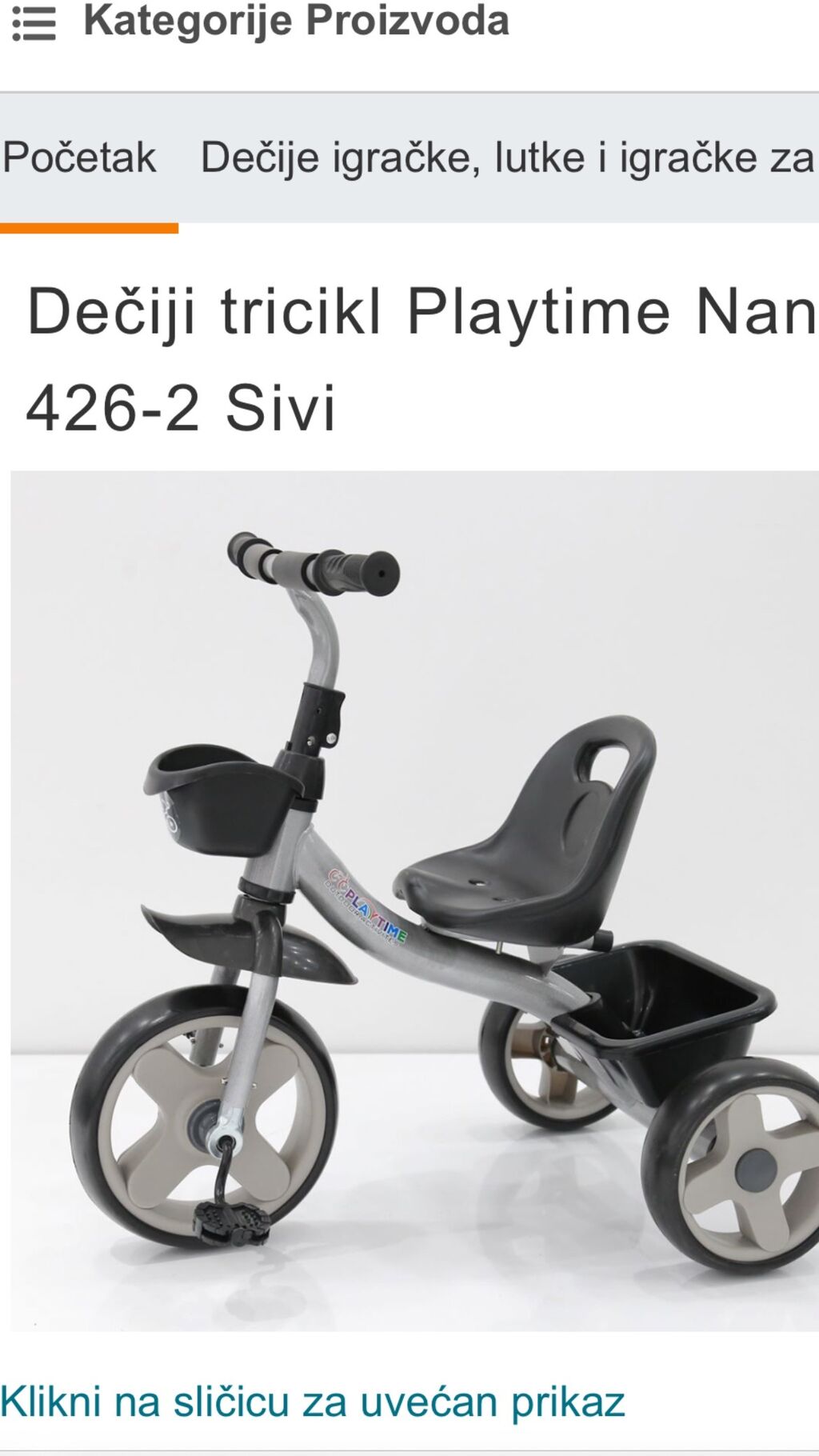Tricikl za decu TS-15 – srebrni novi