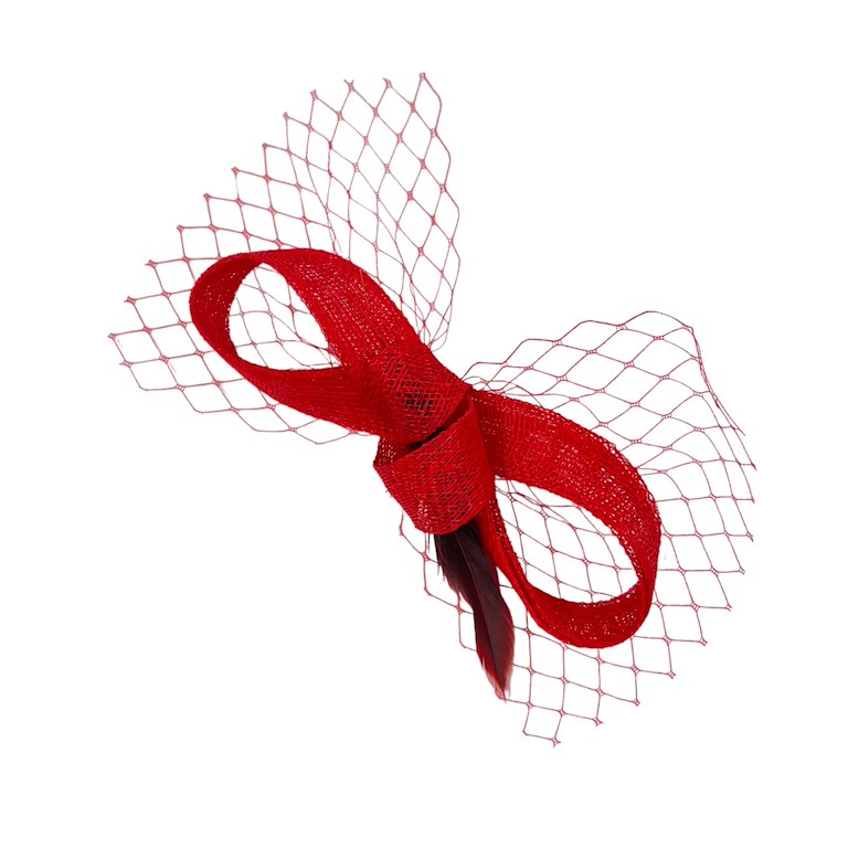 CRVENA MAŠNA FASCINATOR