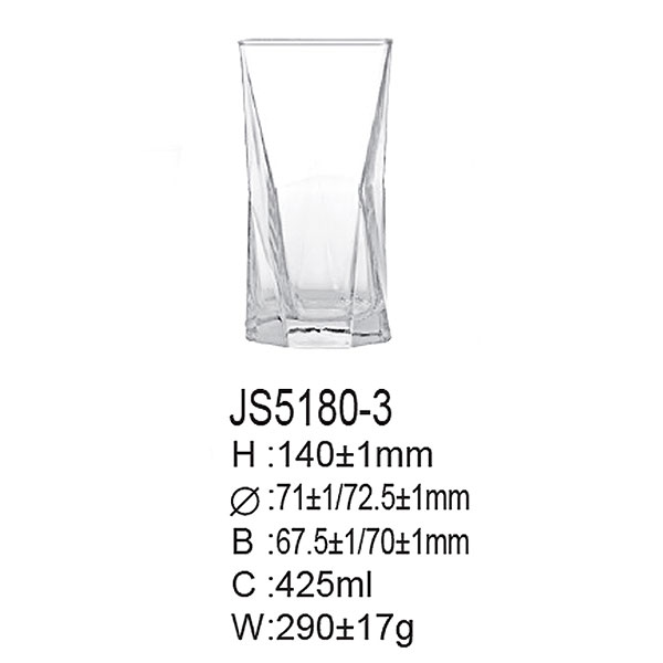 Staklena čaša za piće,ice coffee 425 ml Rock 6/1 JS5180-3