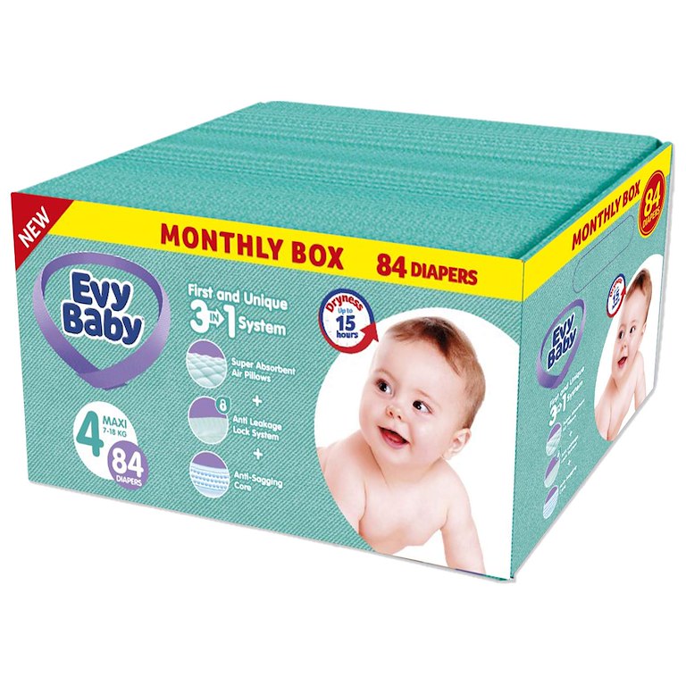 Evy baby pelene 4 box maxi (7-18kg) 84/1